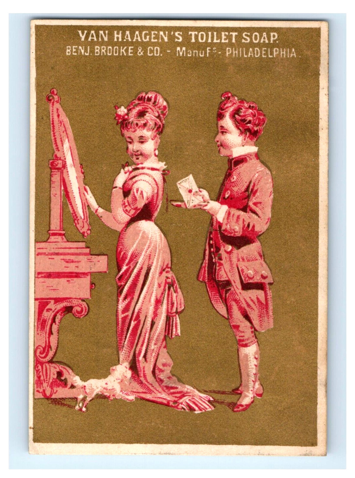 1880s Benjamin Brooke & Co. Van Haagen's Soap Lovely Couple P57 | Ephemera - Chromo & Printed ...