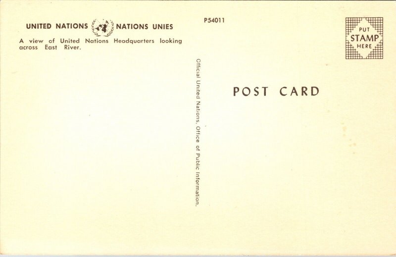United Nations UN Buildings Headquarters New York Postcard VTG UNP ...