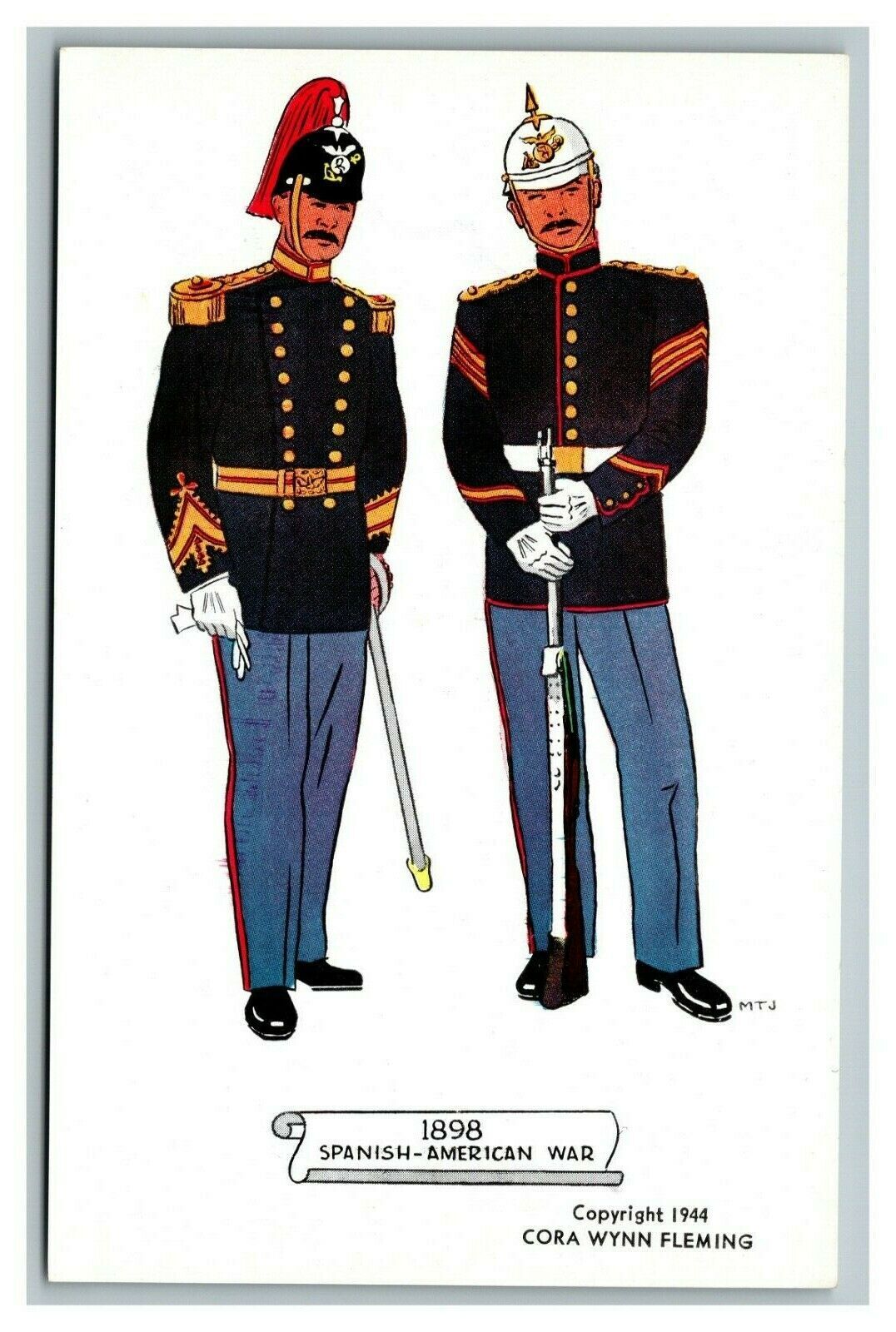 Vintage 1944 Military Postcard Cora Wynn Fleming Set Soldier Uniform ...