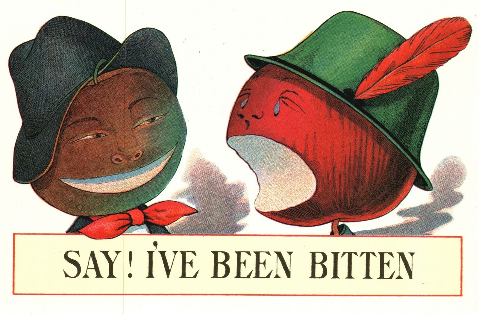 Vintage Postcard 1910's Say! I've Been Bitten Apples Comic Card | Other ...