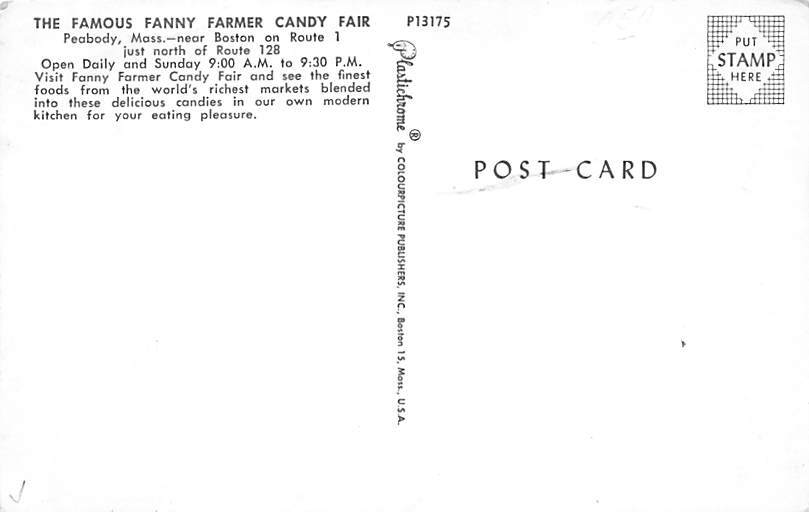 The Famous Fanny Farmer Candy Fair Peabody, Mass USA Roadside Gift ...