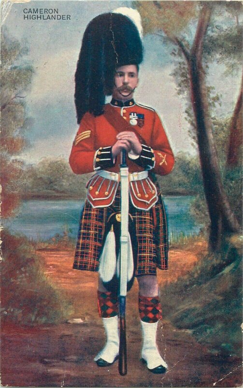 Highland Piper 1945, Cameron Highlander 1908 British military uniforms ...