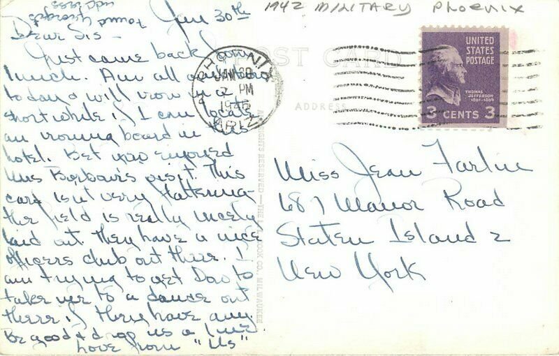 Autos 1942 Military Phoenix Arizona Luke Field #E-254 RPPC Cook ...