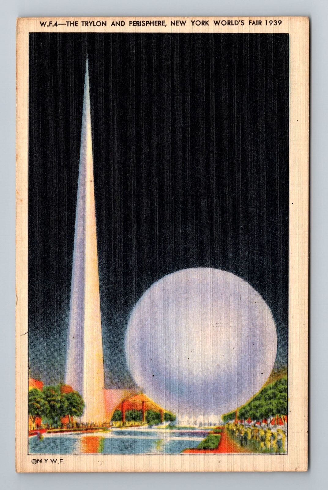 New York City World's Fair Trylon Perisphere By Night Vintage c1939 ...
