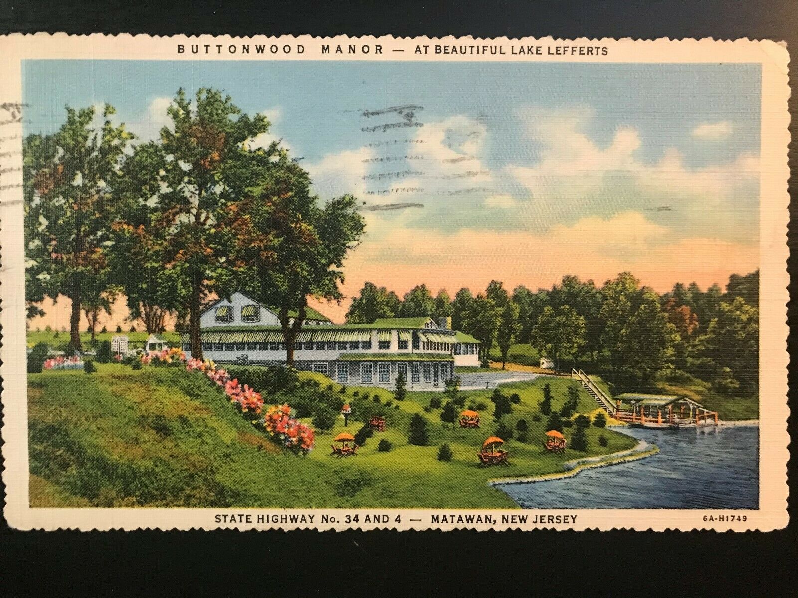Vintage Postcard 1940 Buttonwood Manor Lake Lefferts Matawan New Jersey ...