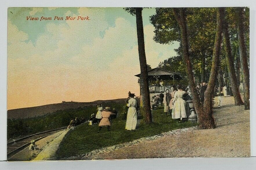 PA View from Pen Mar Park, Victorians Hillside Railroad Postcard M20 ...