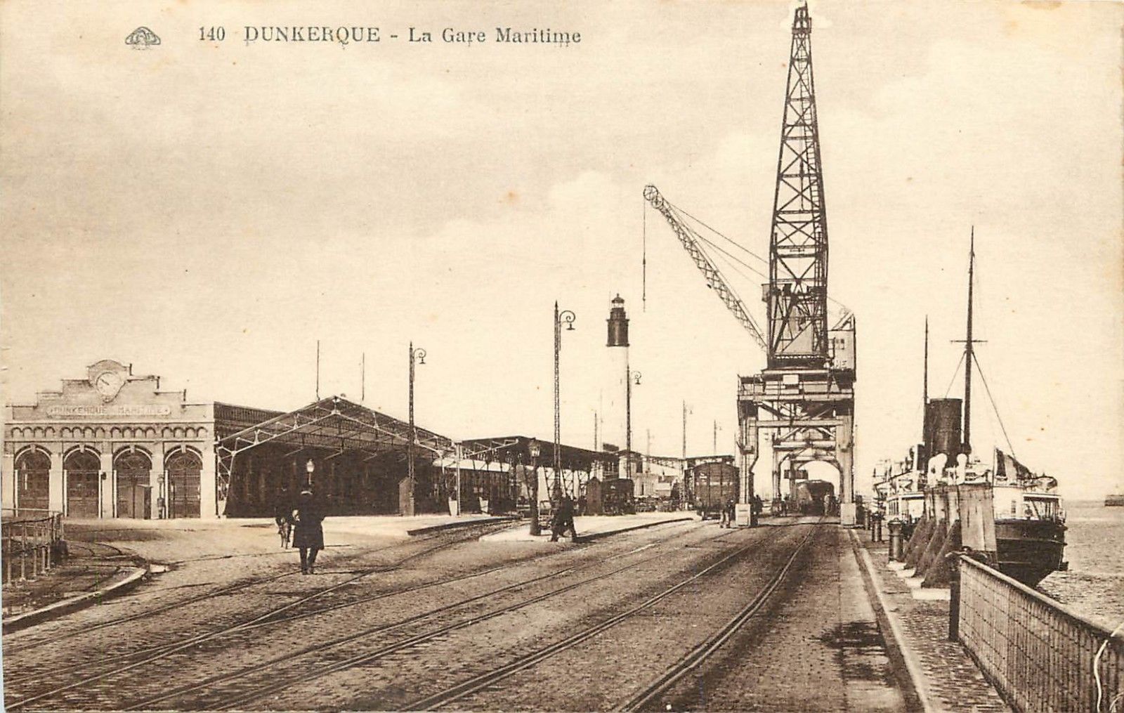 1910s Postcard; Dunkirk/ Dunkerque France La Gare Maritime, Docks ...