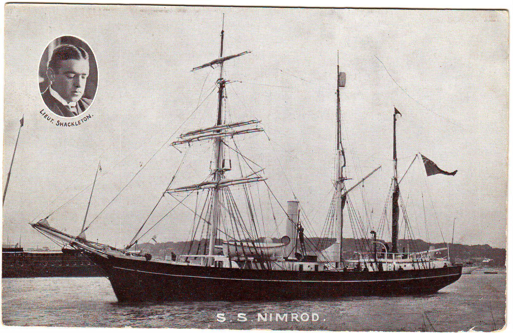 Early 20th-Century Postcard of S.S. Nimrod and Lieutenant Shackleton ...