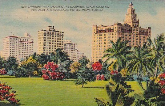 Florida Miami Bayfront Park Showing The Columbus Miami Colonial ...