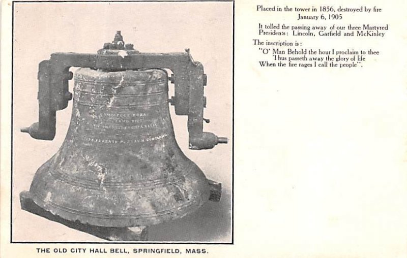 The Old City Hall Bell Placed in the tower in 1856, destroyed by fire ...