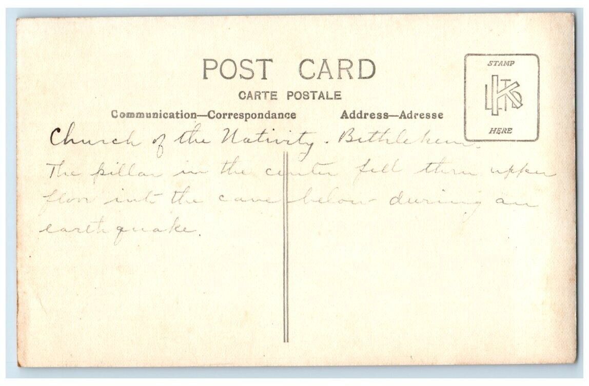 c1910s Interior View Church Of The Nativity Bethlehem Israel RPPC Photo ...