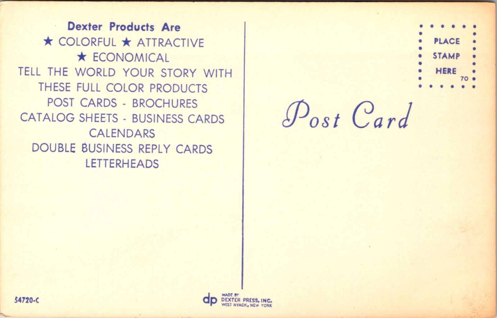 Advertising Postcard Color Your World Dexter Press Printing Products ...