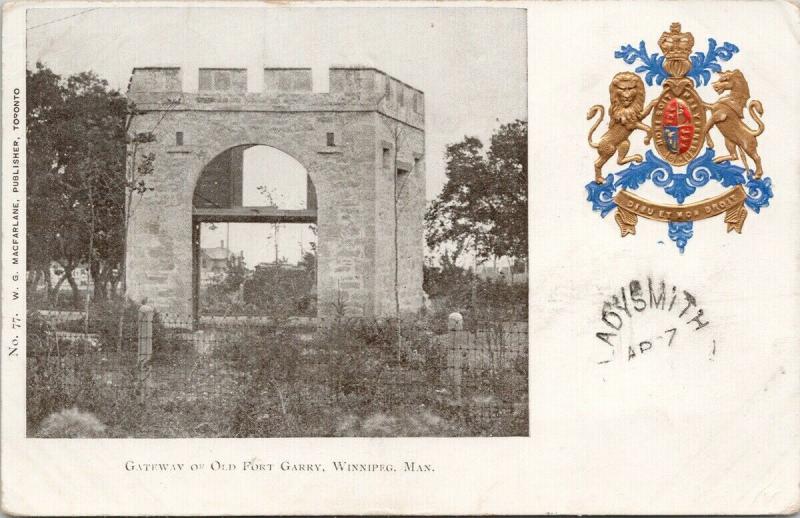 Gateway to Old Fort Garry Winnipeg MB Manitoba Seal MacFarlane 1906 ...