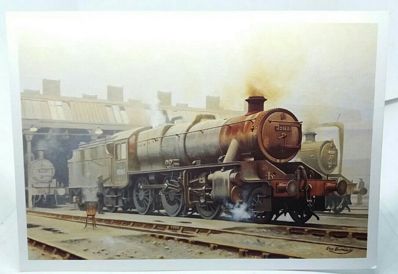 Stanier Mogul Loco no 42968 on Shed Railway Painting Postcard Eric ...