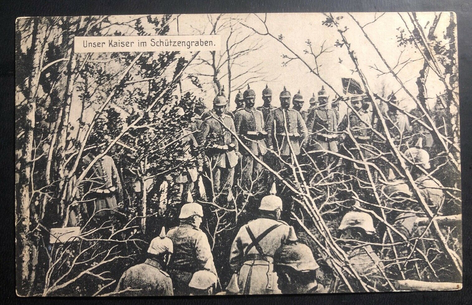 Mint Germany Real Picture Postcard RPPC WW1 our emperor in the trench ...