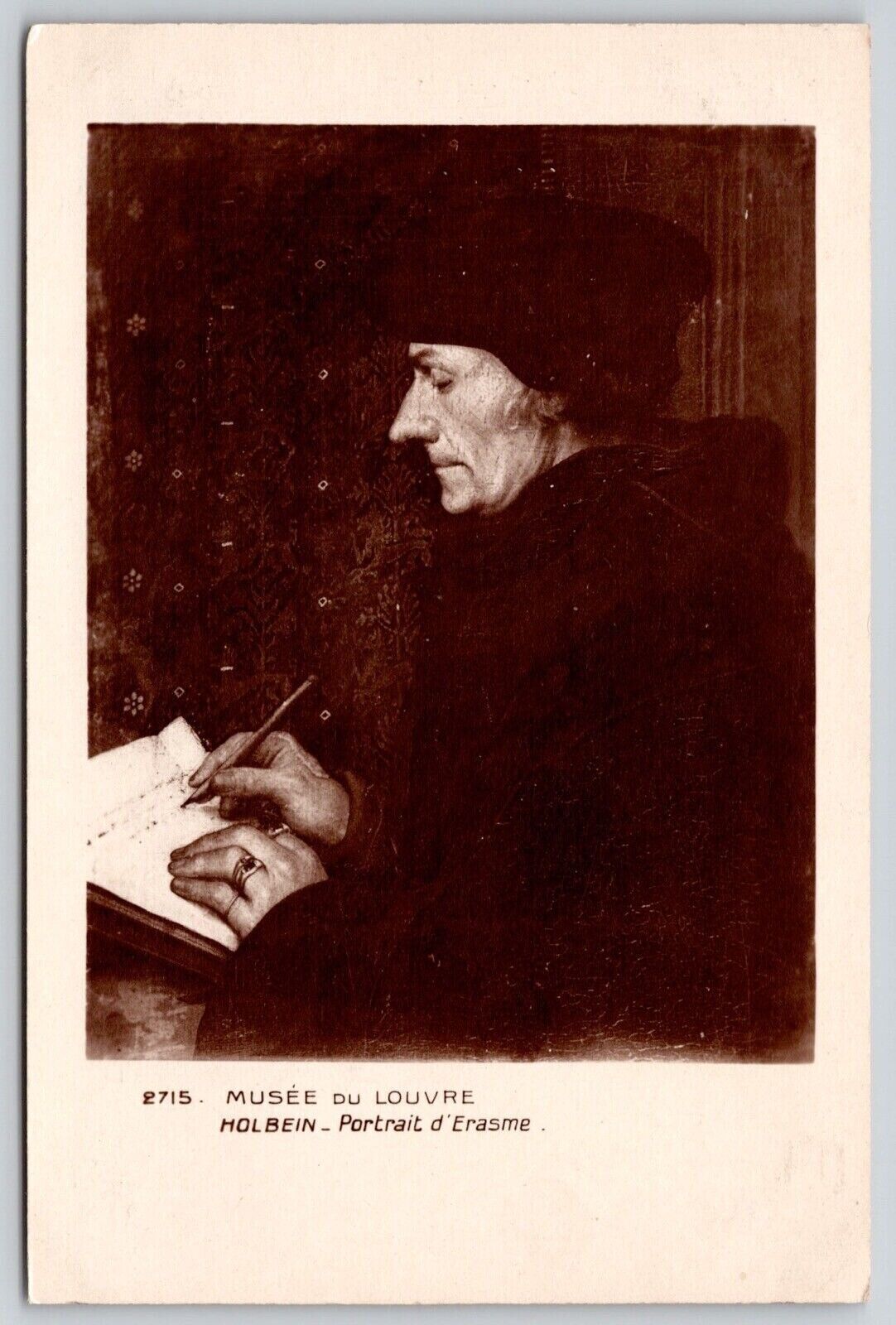 Musee Du Louvre Holbein Portrait D’Erasme Antique Postcard PM Edimon ...