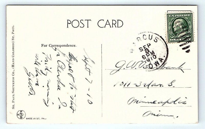 MARCUS, IA Iowa ~ MAIN STREET SCENE 1910 Cherokee County Postcard ...