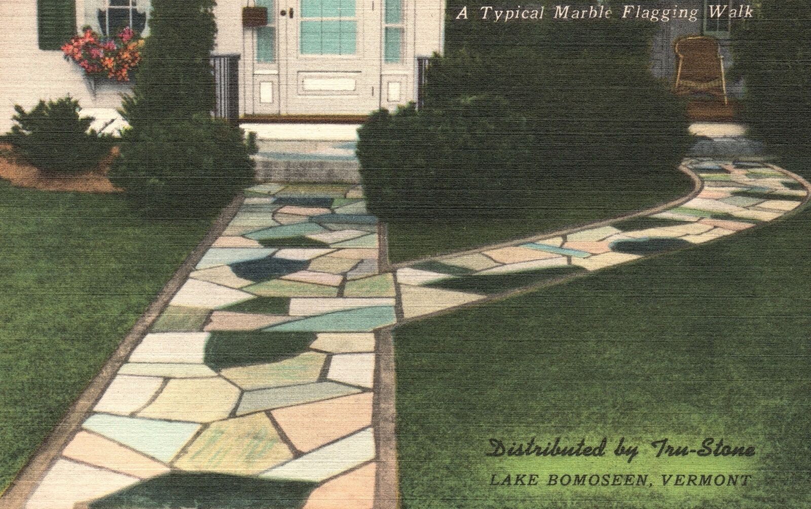 Vintage Postcard Typical Marble Flagging Walk Tru Stone Four Beautiful ...