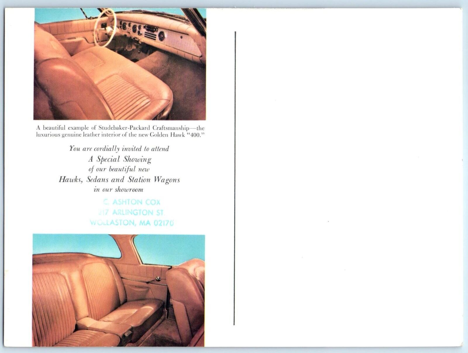 Original Advertising 1957 STUDEBAKER - PACKARD GOLDEN HAWK "400" 6"x9 ...