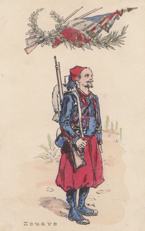 Zouave Algerian French Soldier Antique Francais Military Uniform ...