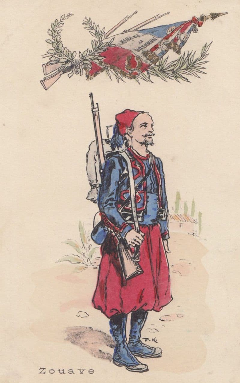 Zouave Algerian French Soldier Antique Francais Military Uniform ...