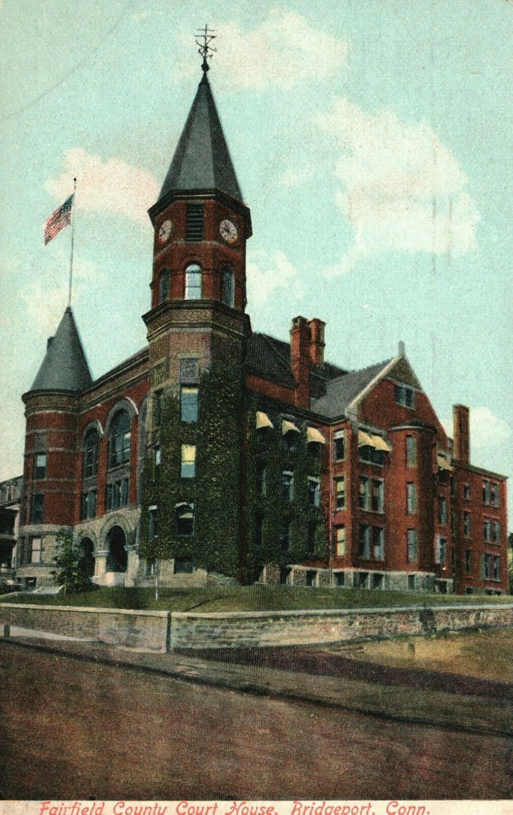 Vintage Postcard 1908 Fairfield County Court House Bridgeport CT Litho ...
