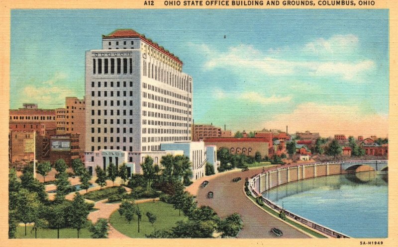 Vintage Postcard 1930's Ohio State Office Building & Grounds Columbus ...