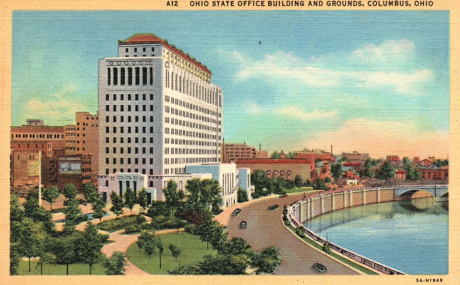 Vintage Postcard 1930's Ohio State Office Building & Grounds Columbus ...