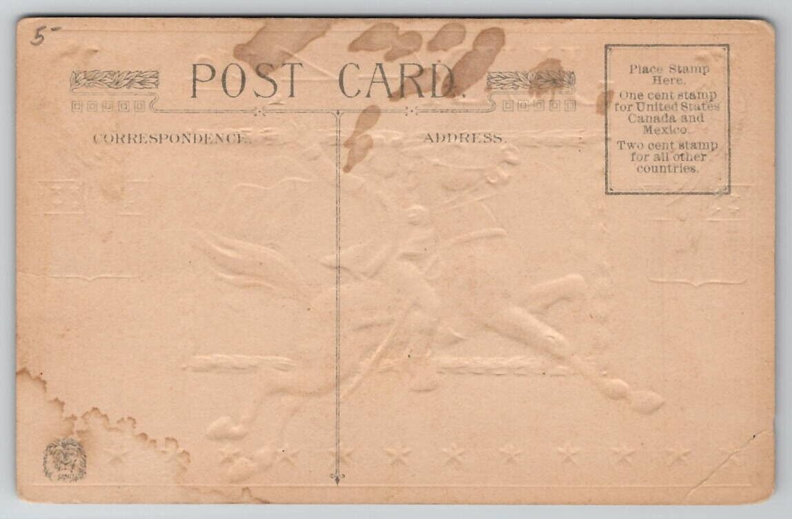 July 4th George Washington On Horseback Golden Eagle Star Border ...