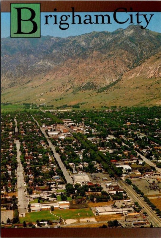 2~4X6 Postcards Brigham City, UT Utah MAIN STREET SCENE~Welcome Arch ...