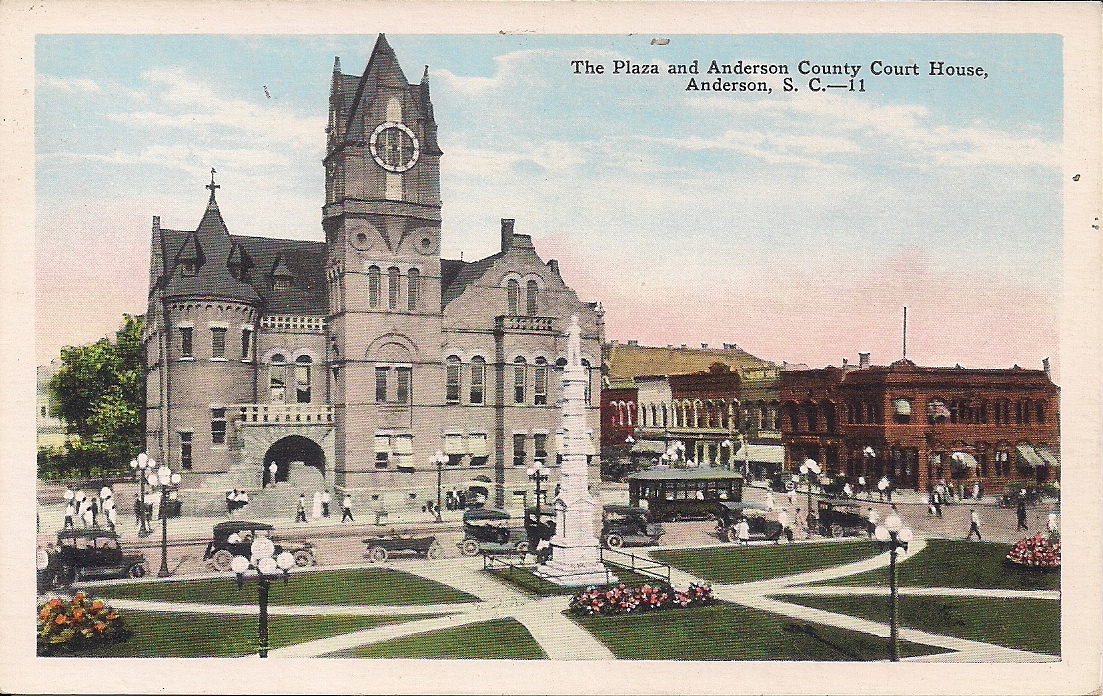 Anderson SC, Confederate Soldier Monument, County Court House,Cars ...