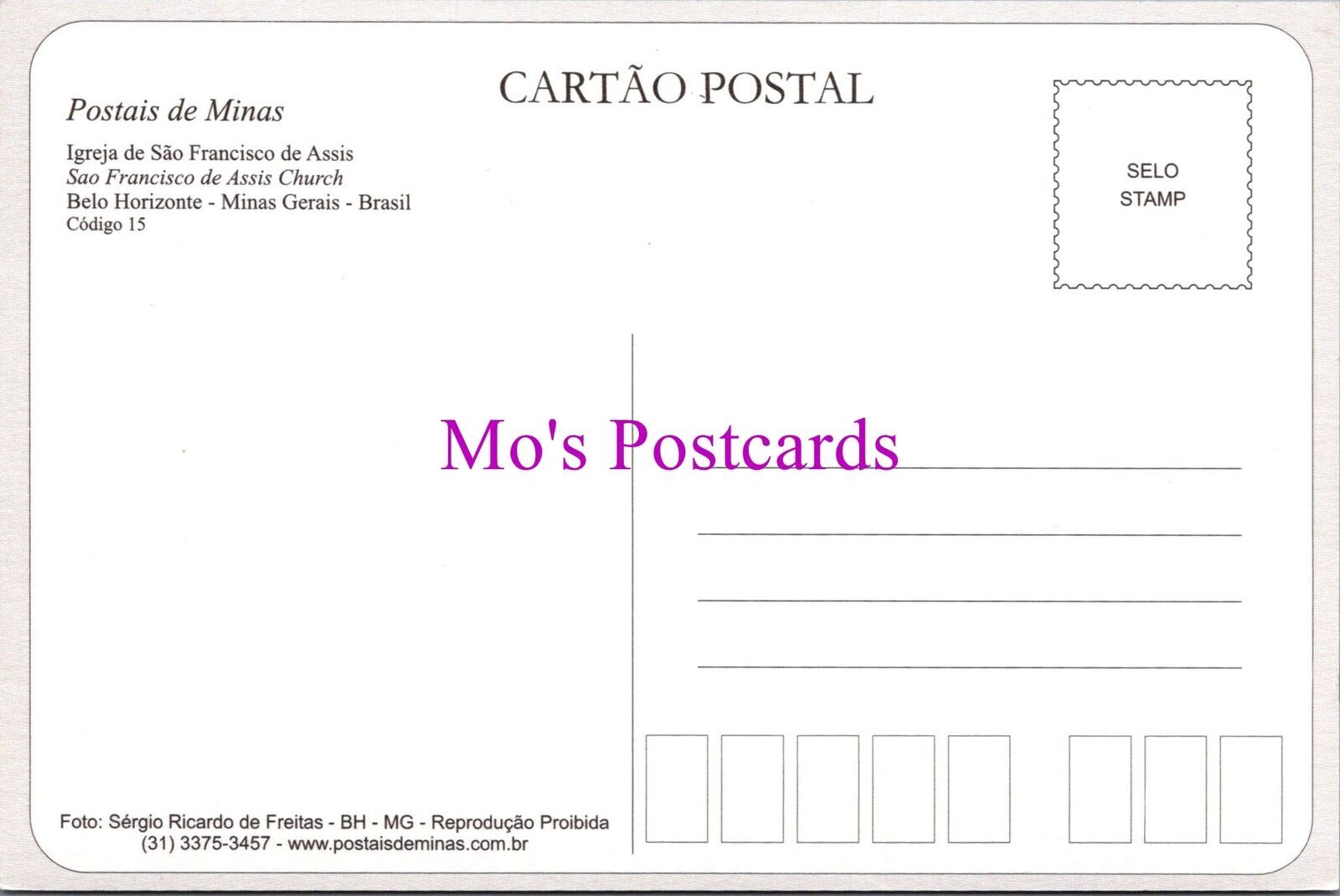 Brazil Postcard - Postais De Minas, Igreja De Sao Francisco De Assis ...