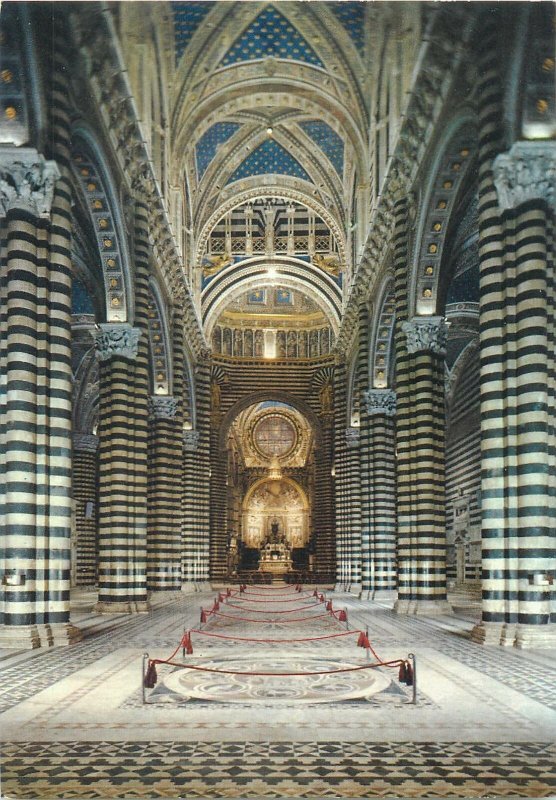 Postcard Italy Siena Cathedral Interior Columns Architecture Altar ...