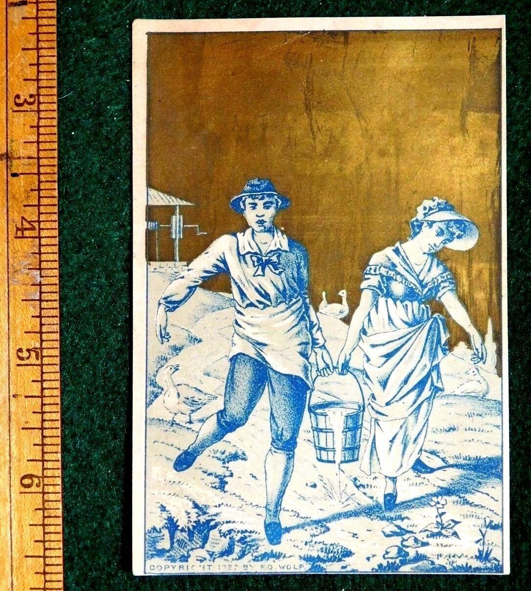 Jacob Winn Russian Store Dry Goods Boy & Girl Carrying Pail Of Water F3 ...