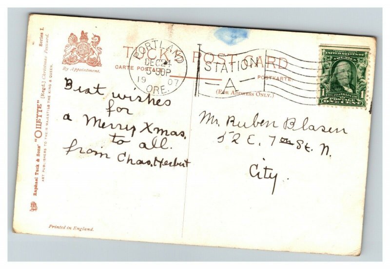 Vintage Early 1900's Postcard Raphael Tuck Christmas Robed Santa Claus ...