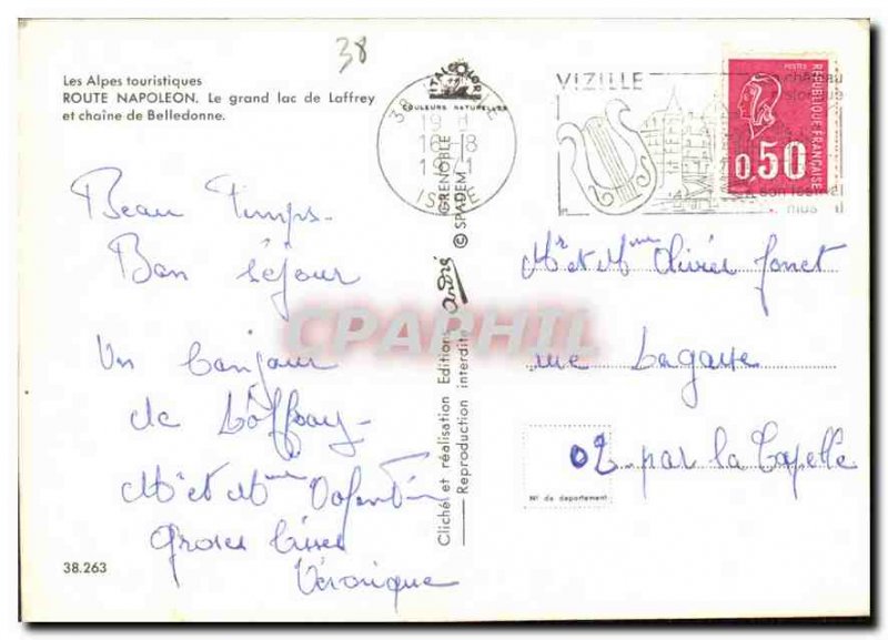 Postcard Modern tourist Alps Route Napoleon the great lake of Laffrey ...