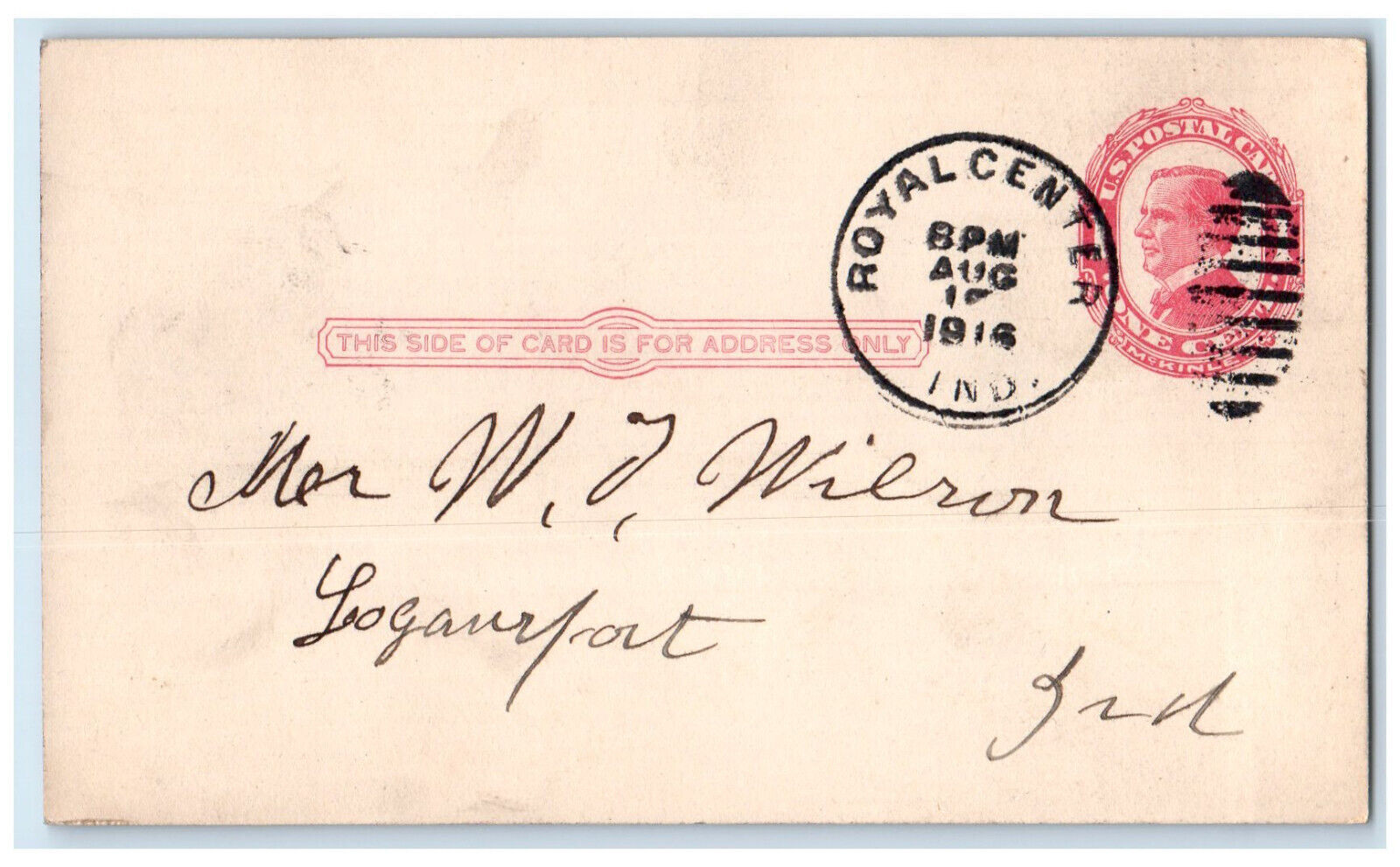 1916 Jerome Frey Will Be Down First of Sept. Letter Royal Center IN ...