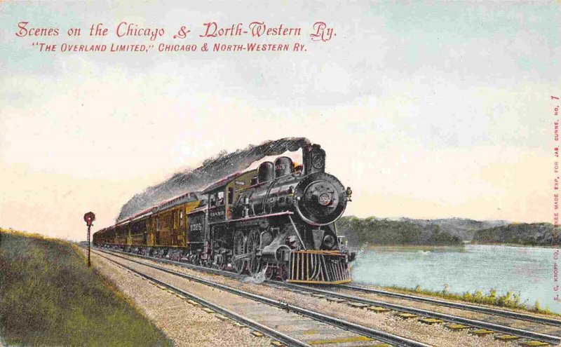 Overland Limited Chicago Northwestern C&NW Railroad Train 1910c ...