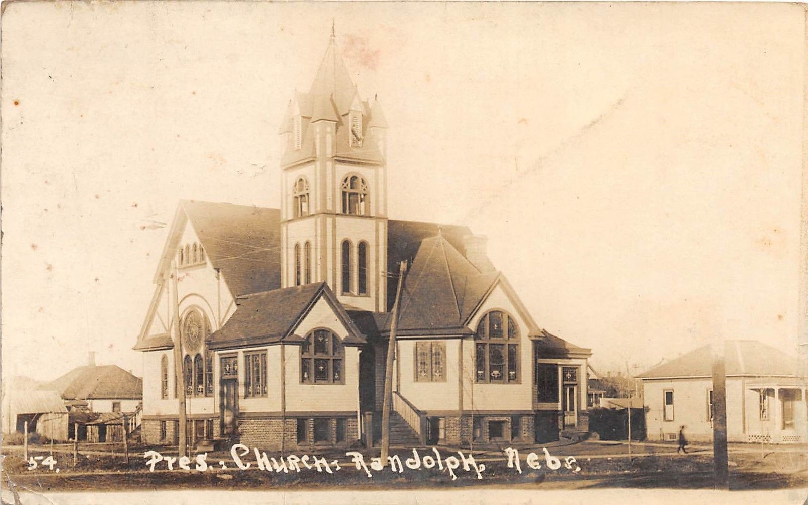 D9/ Randolph Nebraska Ne Real Photo RPPC Postcard 1913 Presbyterian ...