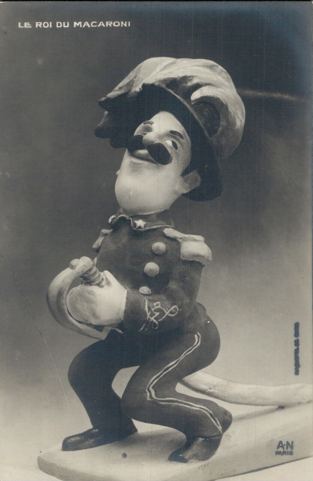 Military WWI Propaganda Caricature Le Roi du Macaroni Political Vintage ...