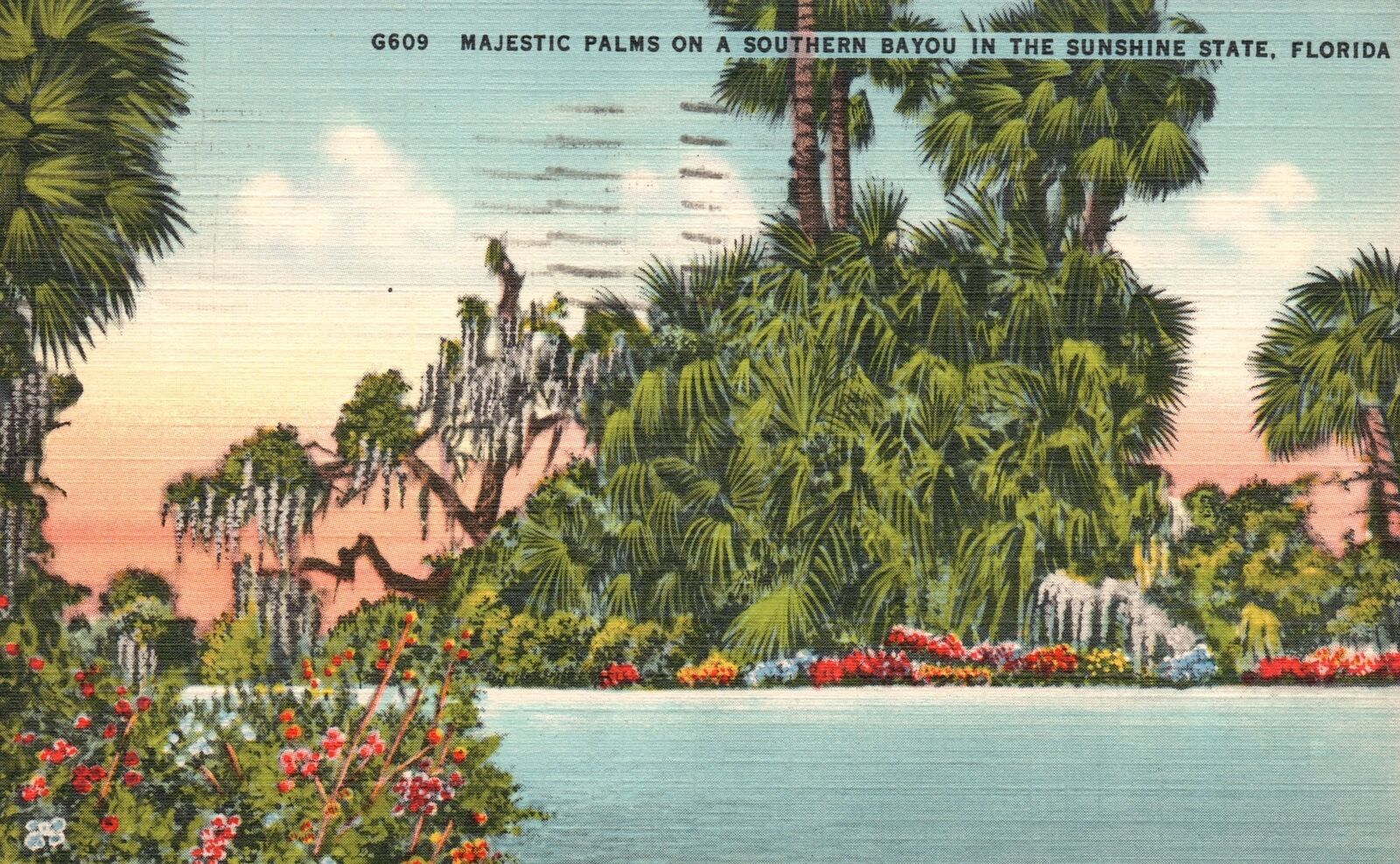 Vintage Postcard 1945 Majestic Palm Trees Southern Bayou in Sunshine ...