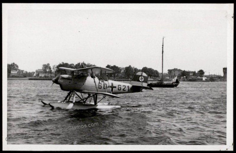 3rd Reich Germany Air Force Heinkel HE60 Airplane RPPC Feldpost G64873 ...