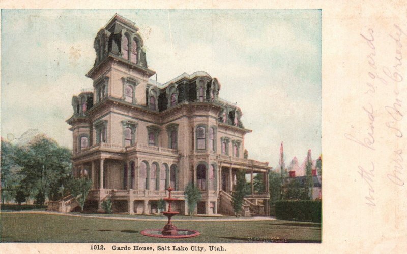 Vintage Postcard 1907 Gardo House Salt Lake City Utah UT The Thayer ...