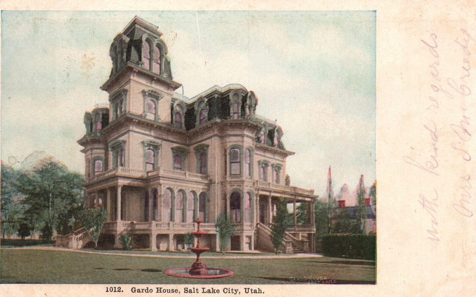 Vintage Postcard 1907 Gardo House Salt Lake City Utah UT The Thayer ...