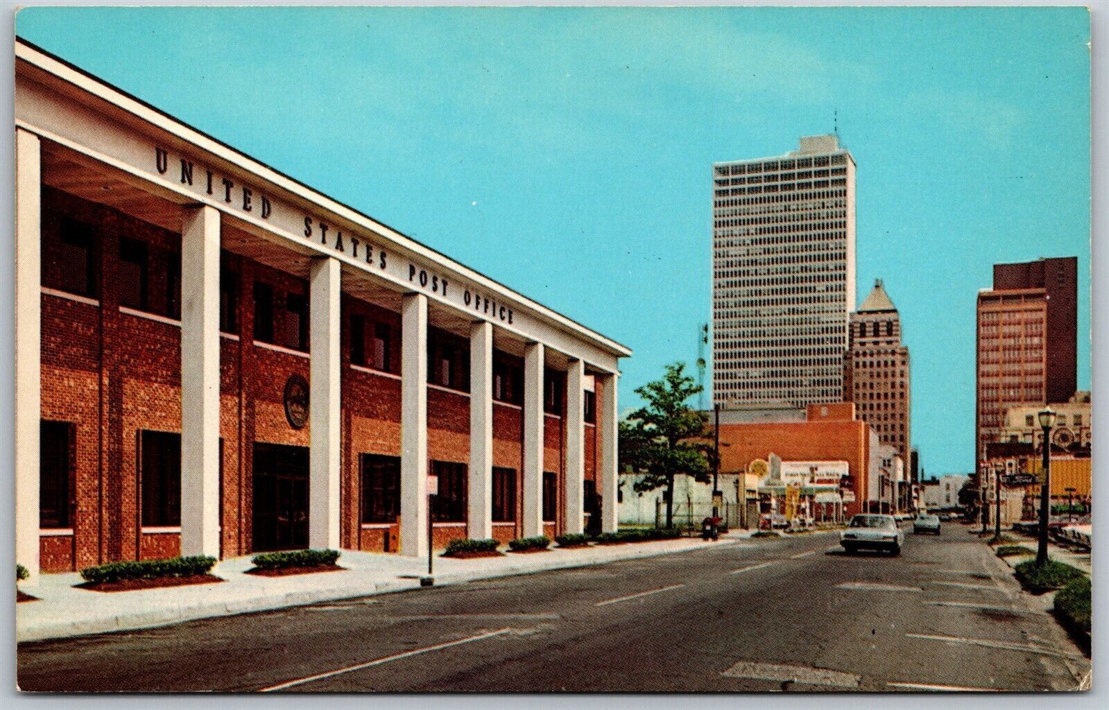 Vtg Mobile Alabama Skyline & US Post Office Street View 1960s Chrome ...