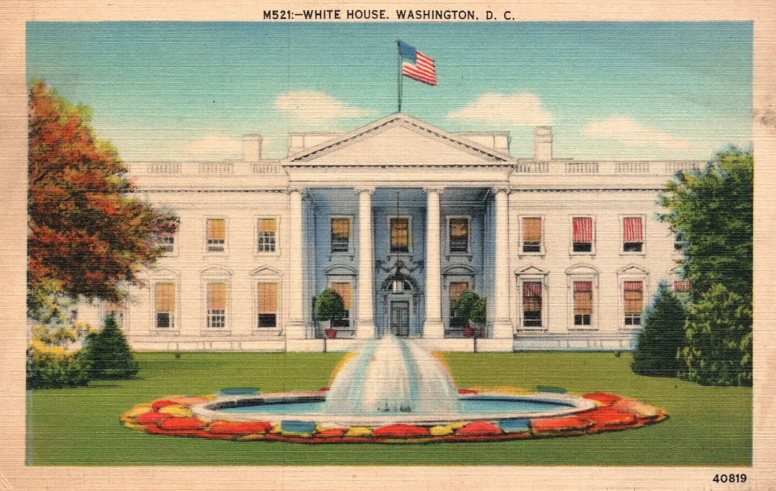Vintage Postcard White House Home Of Presidents From John Adams ...