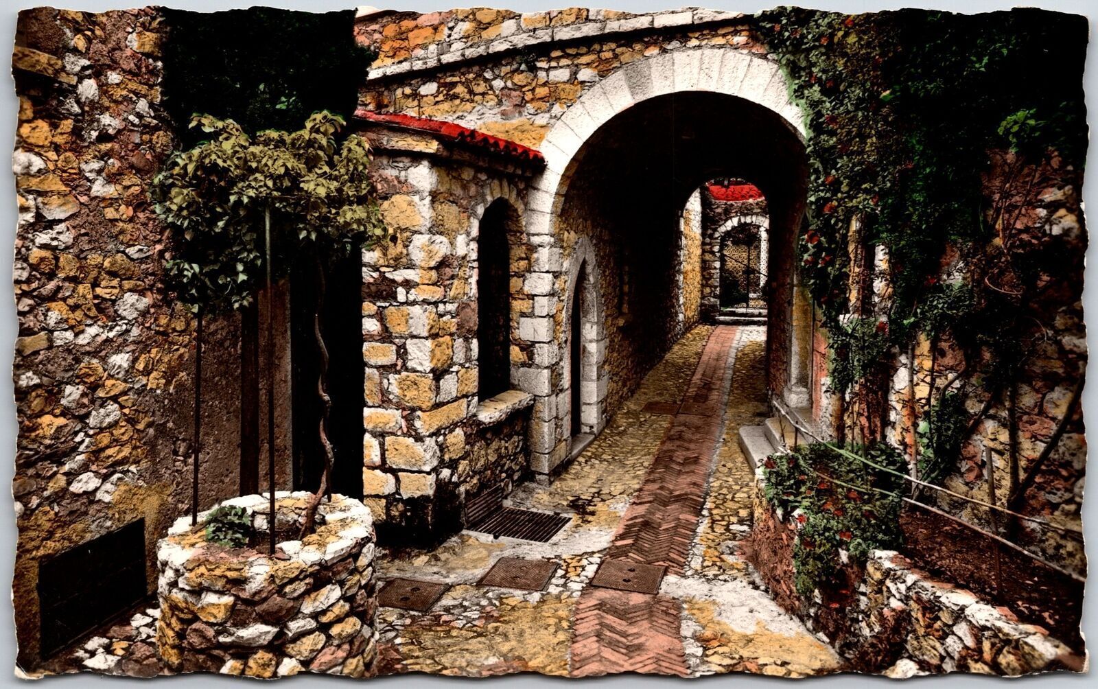Eze-Village - La Chevre D'Or France Hotel Entrance Bricks Gate Postcard ...