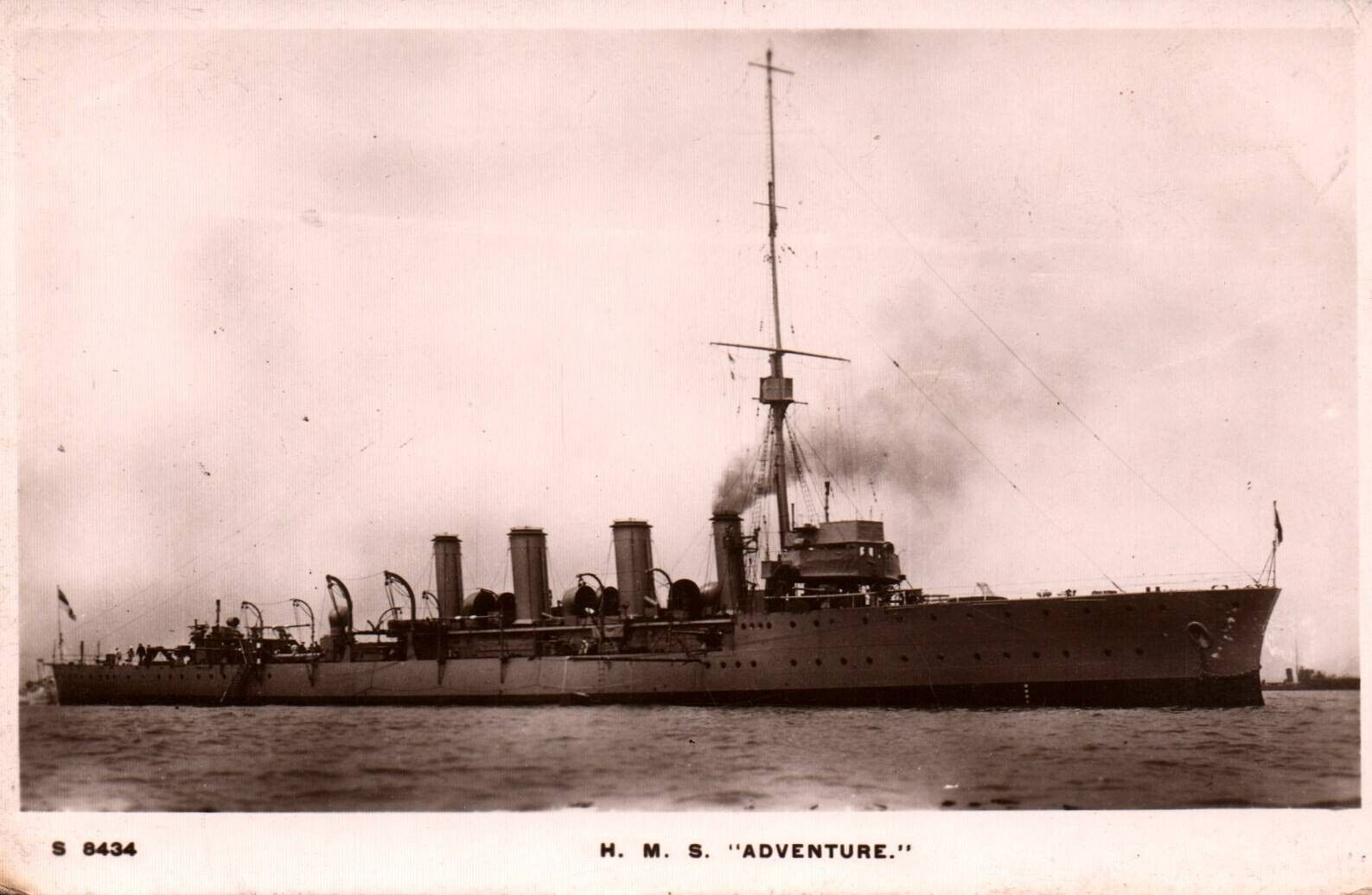 British Royal Navy HMS Adventure RPPC WWI Vintage Postcard c.1910 ...