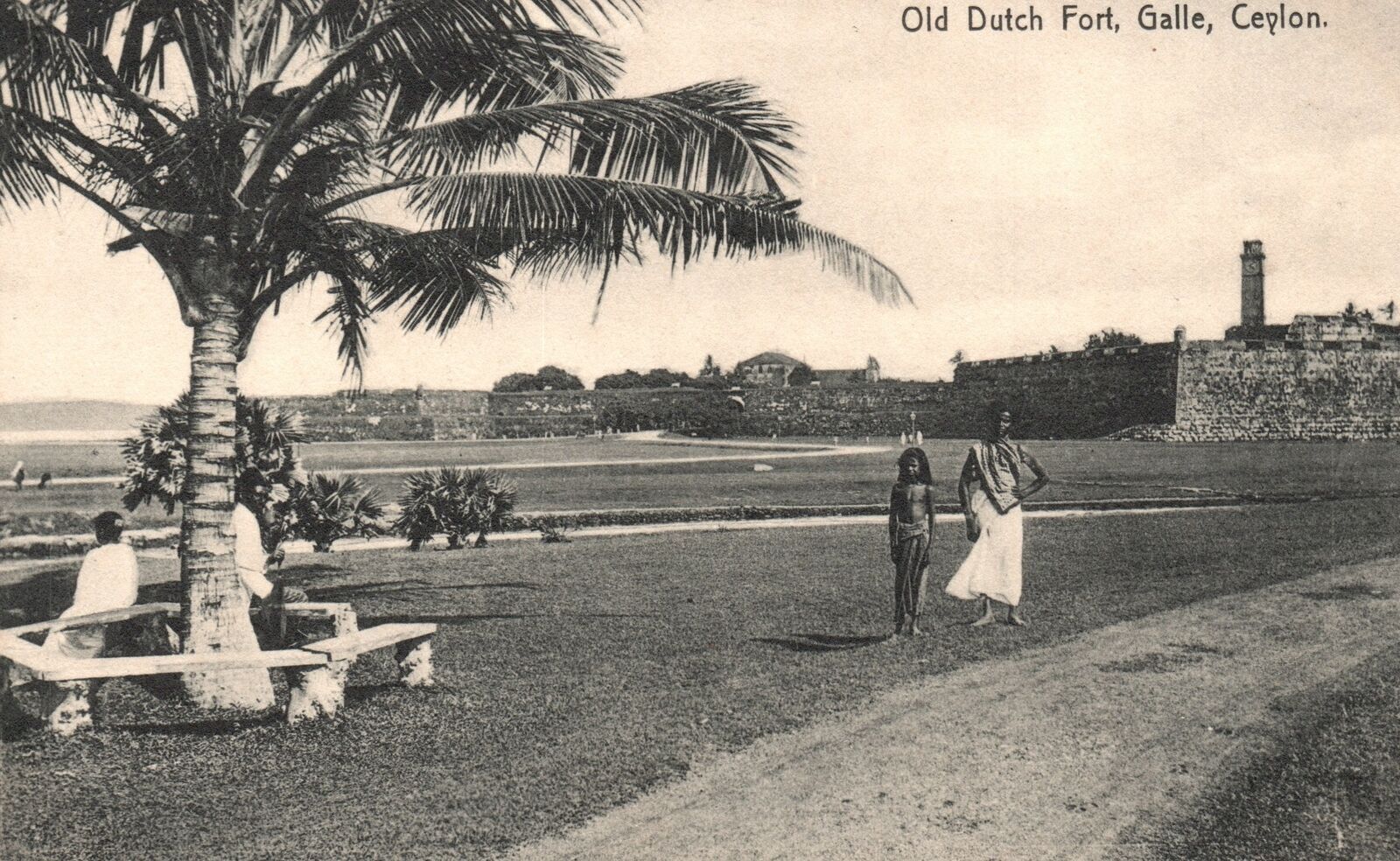 Vintage Postcard Old Dutch Fort Galle Ceylon Bay Southwest Coast of Sri ...