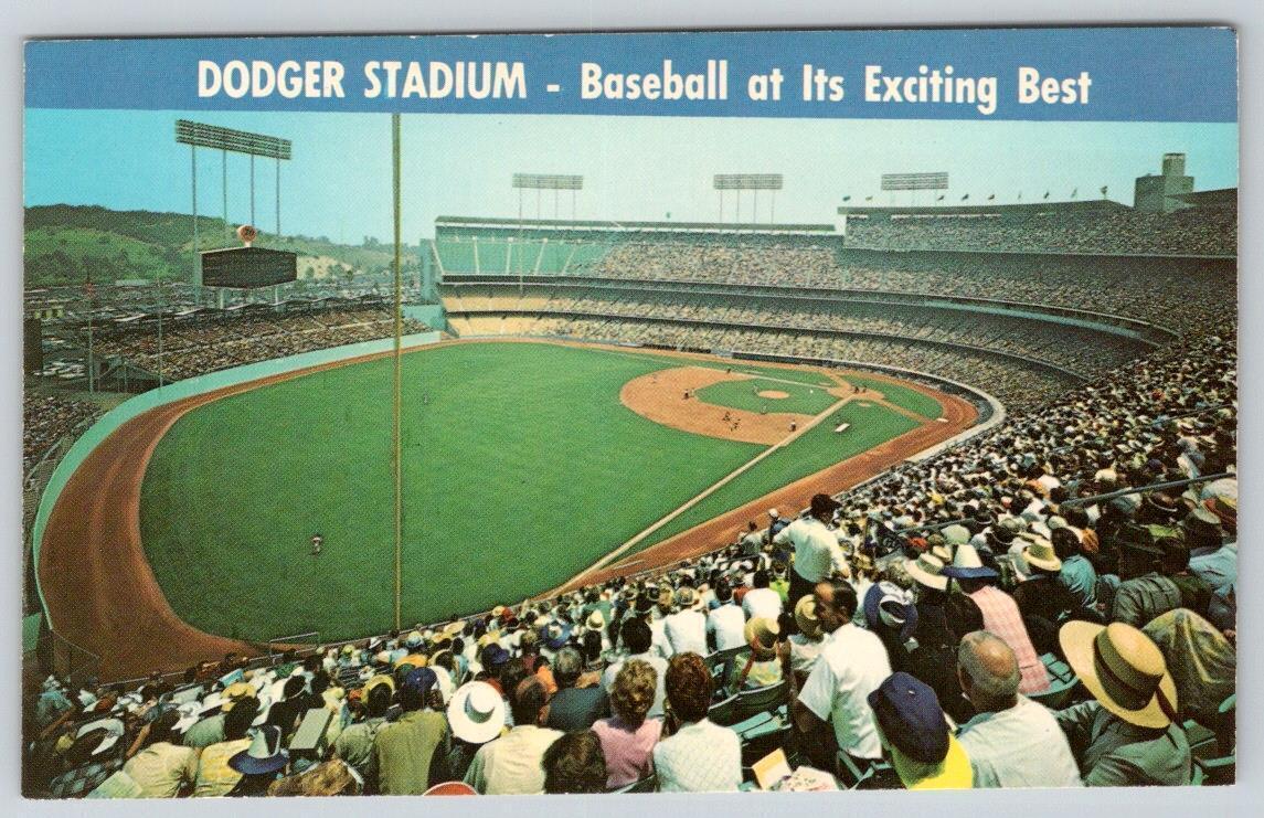 1972 Dodger Stadium Baseball at ITS Exciting Best Vintage Plastichrome ...